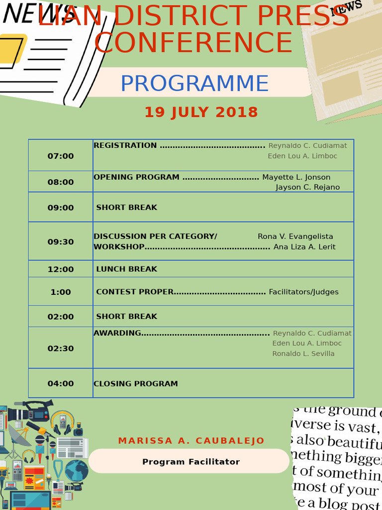 2016 District PresCon Program | PDF