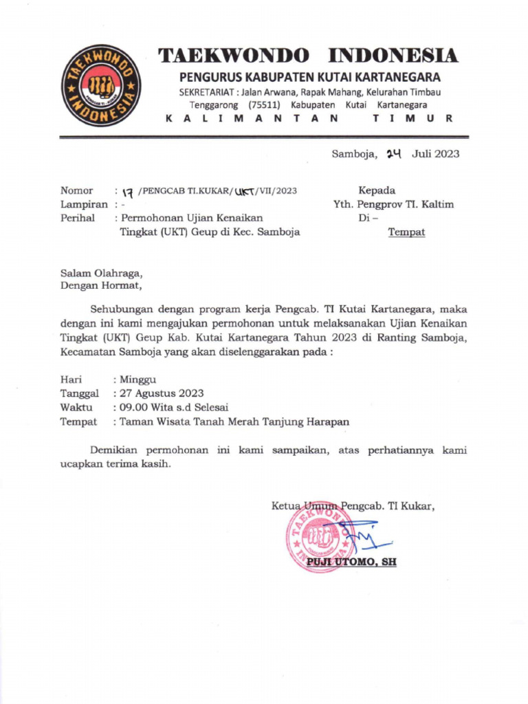 permohonan ukt geup 2023 | PDF