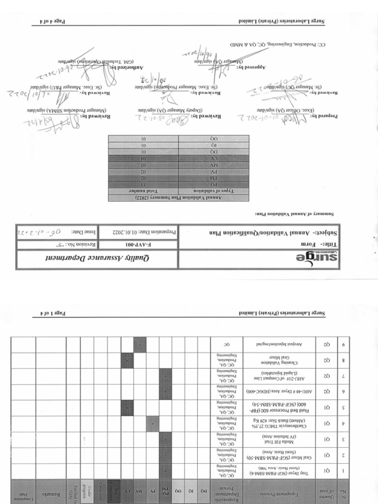 Annual Validation Plan 2022 PDF | PDF
