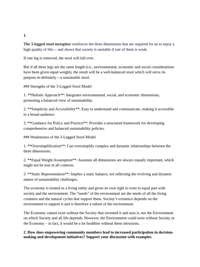 The 3-Legged Stool Metaphor | PDF