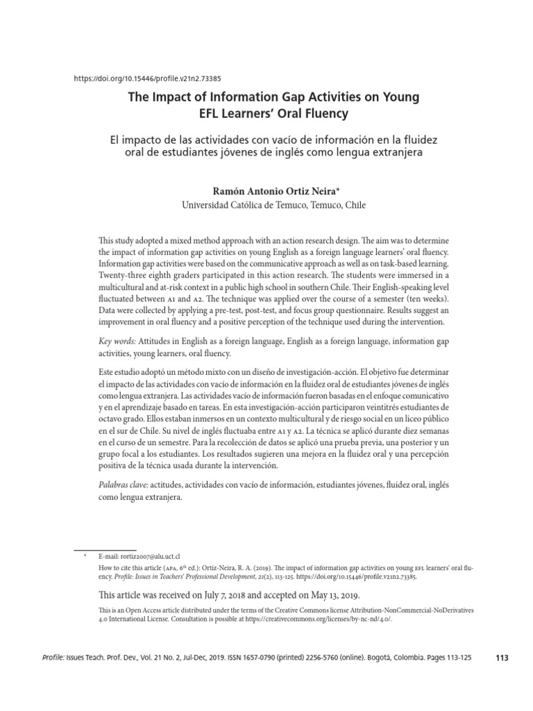 The Impact of Information Gap Activities On Young | PDF