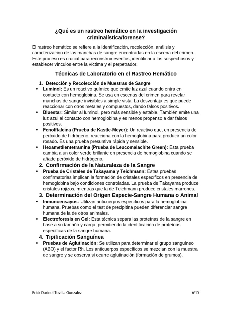 Rastreo Hemático | PDF | DNA | Macromoléculas