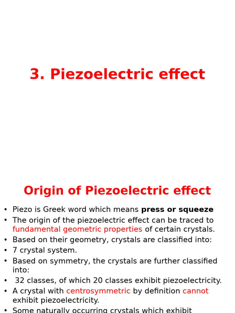 Lecture 20 - Piezoelectric Effect | PDF