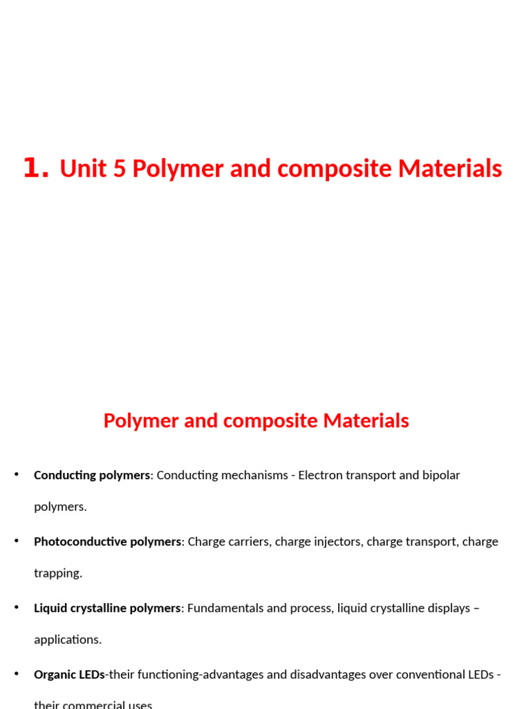 Unit.5 - Polymer Materials | PDF