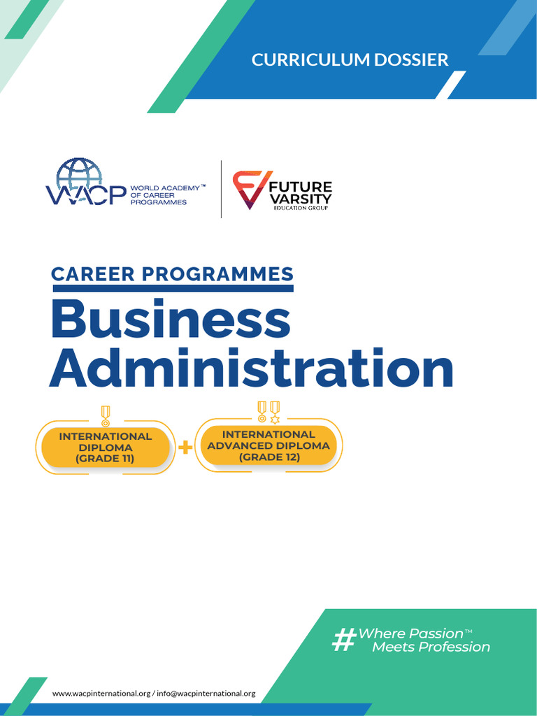 Business Administration - Curriculum Dossier - 2024-25 | PDF