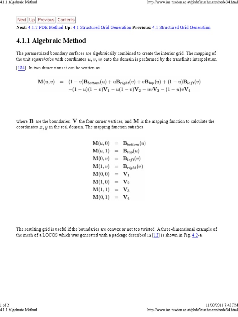 Algebraic Method for Grid Generation | PDF | Teaching Methods & Materials