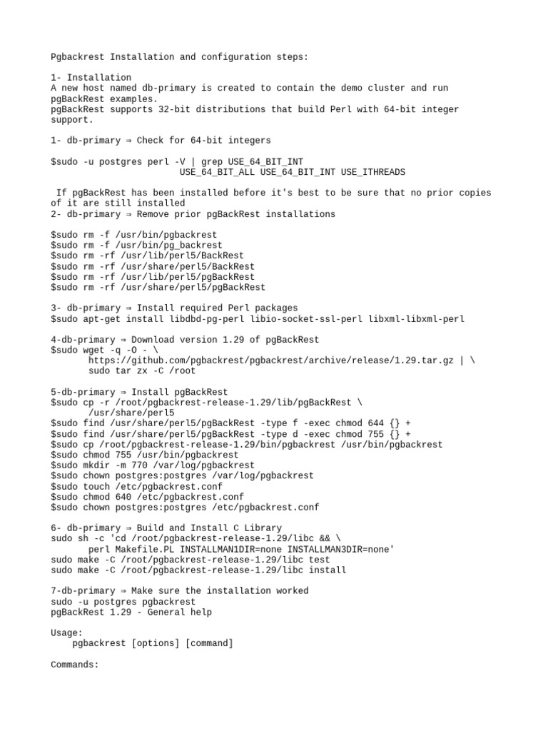 pgBackRest Installation Guide | PDF | Postgre Sql | Computers