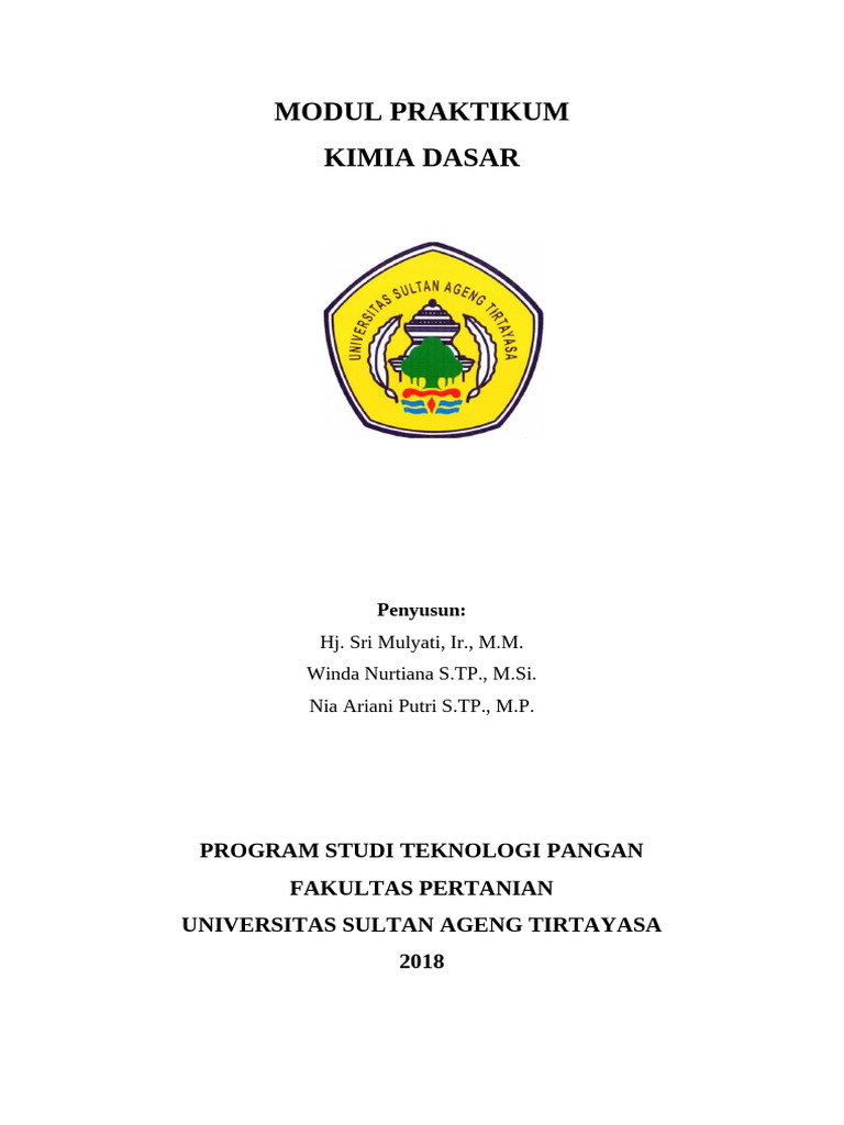 Modul Praktikum KIMIA DASAR | PDF