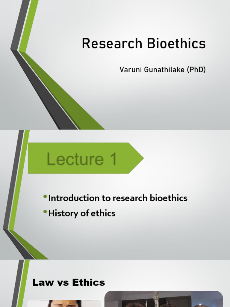 Research Bioethics: Varuni Gunathilake (PHD) | PDF