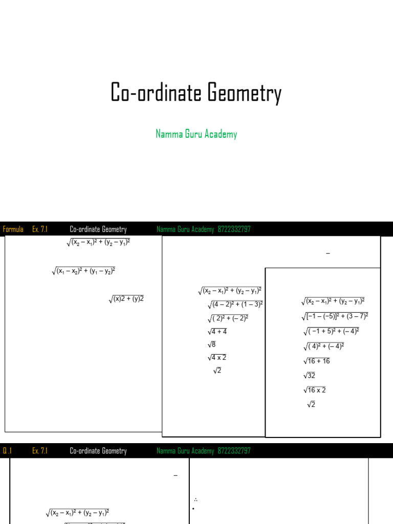 Notes of Coordinate Geometry NGA | PDF