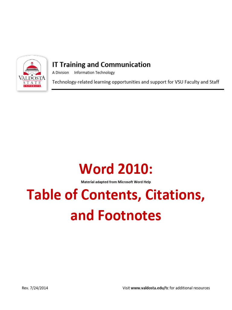 Word Toc Citations Notes | PDF