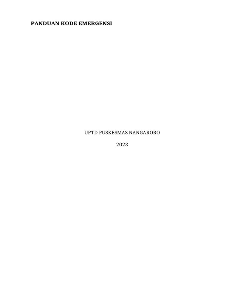 PANDUAN KODE EMERGENCY | PDF