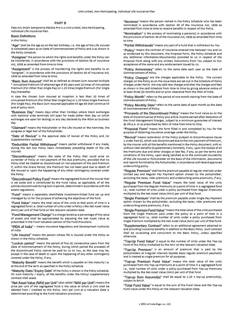 SSR Pro V1 Policy Document | PDF