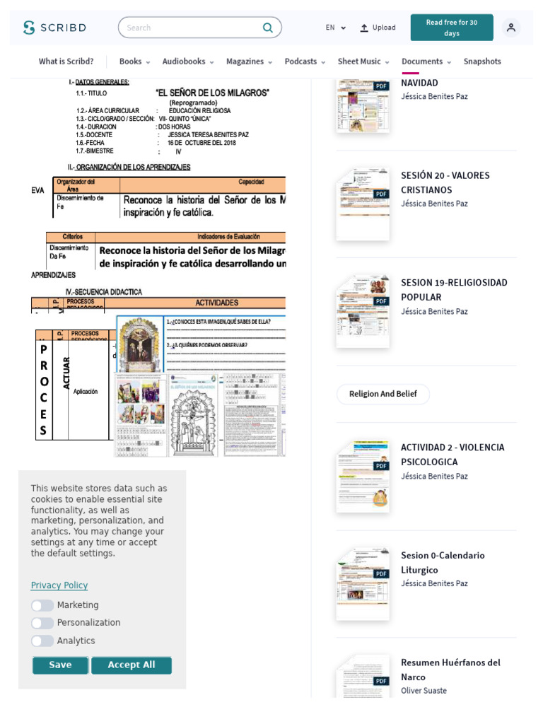 PDF Sesion 18 El Seor de Los Milagros - Compress | PDF