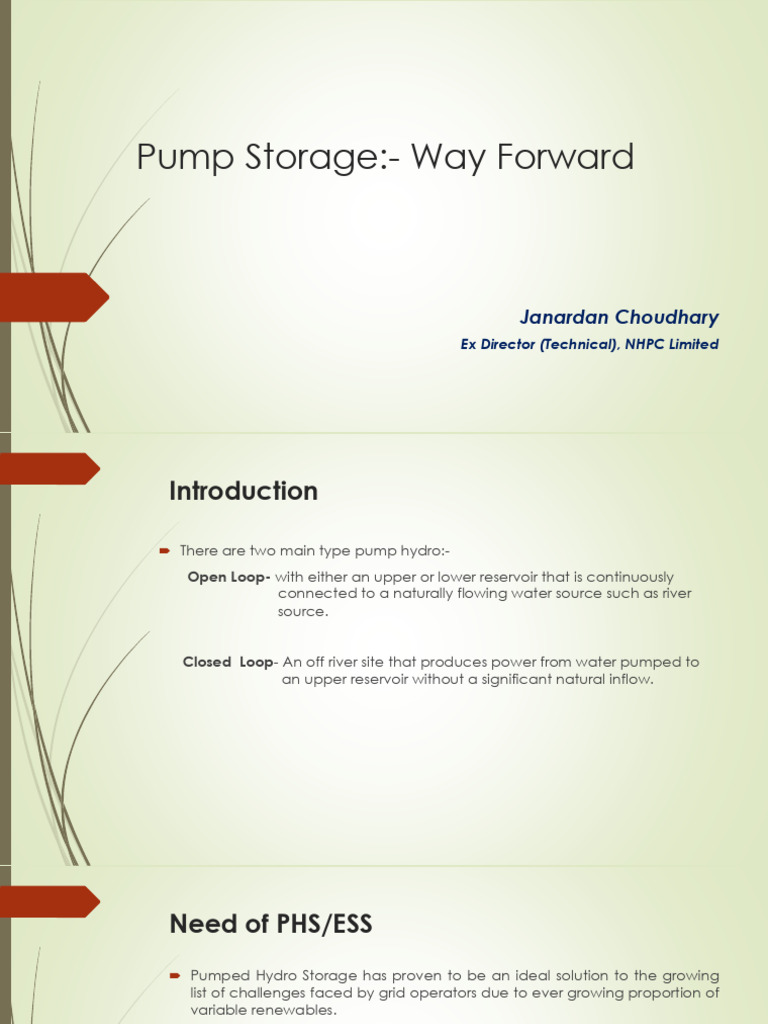 Brief On Pumped Hydro Storage System-1 | PDF
