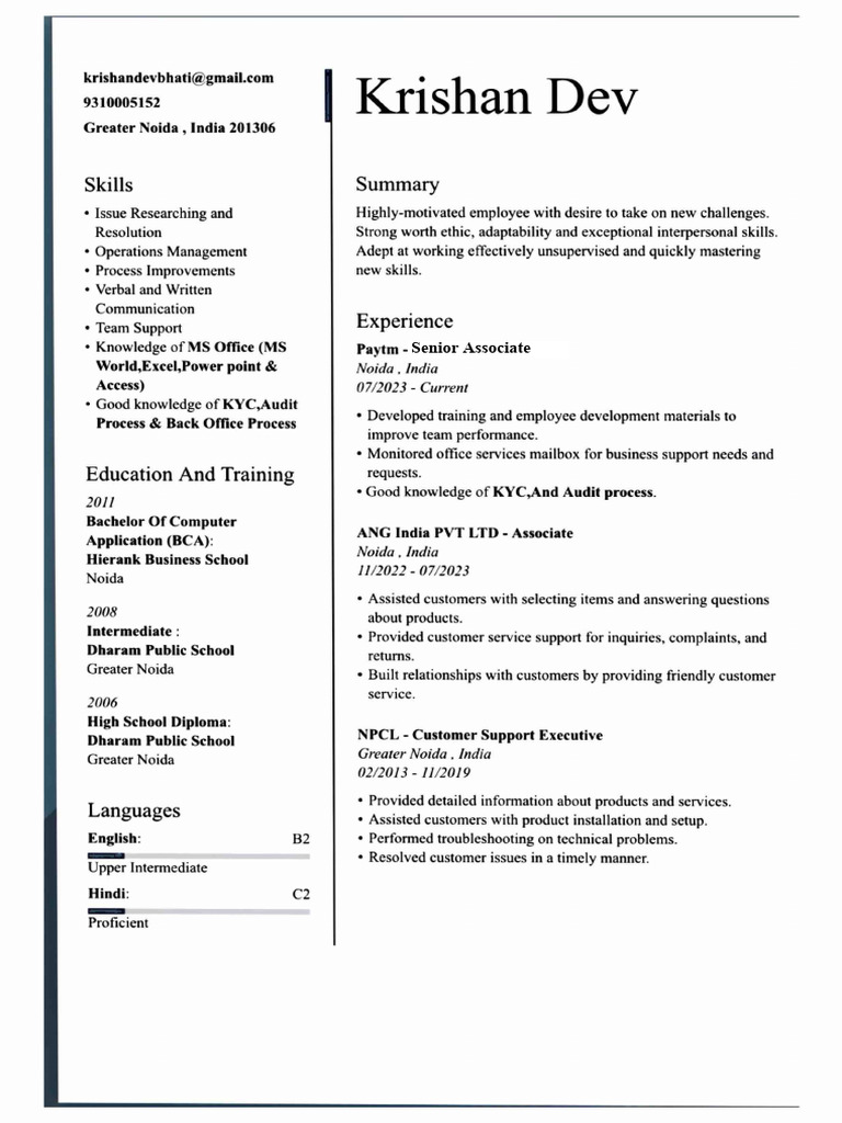 Krishan Dev Resume | PDF