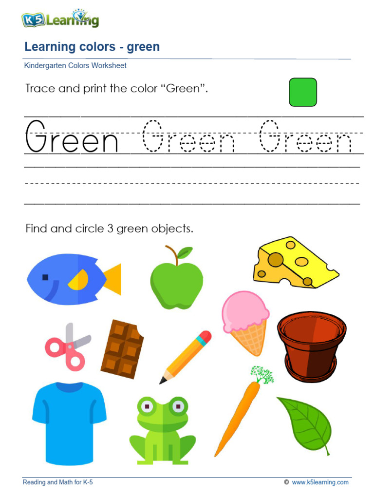 Colors Worksheet Green | PDF