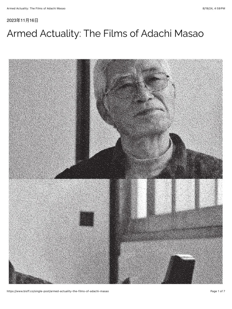 Masao Adachi - Armed Actuality: The Films of Adachi Masao | PDF