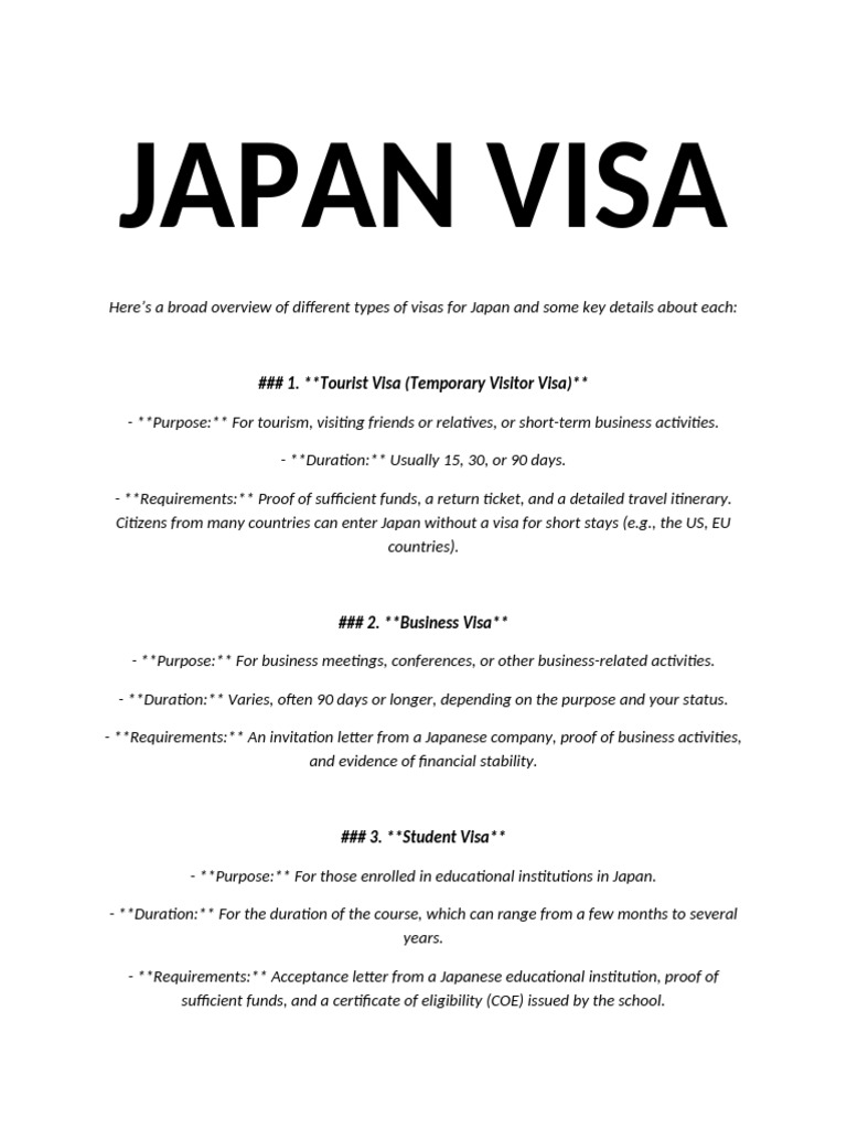 Japan Visa Info | PDF