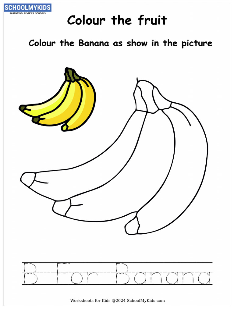 Colour The Fruits Banana | PDF
