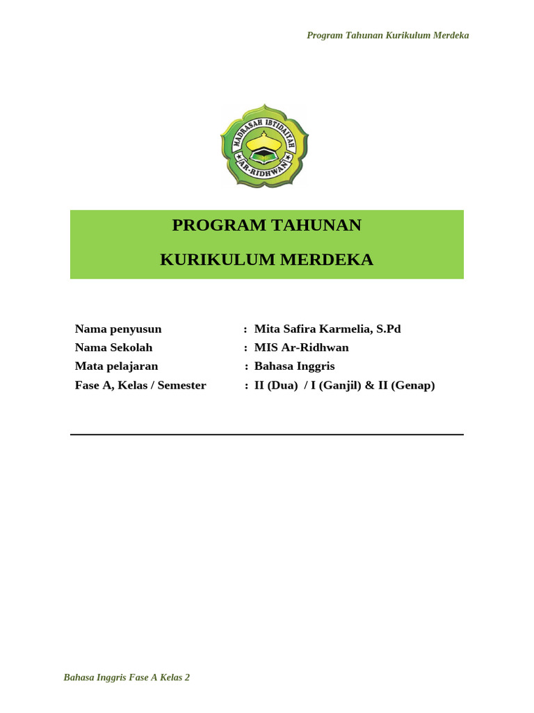 Prota Kurikulum Merdeka | PDF