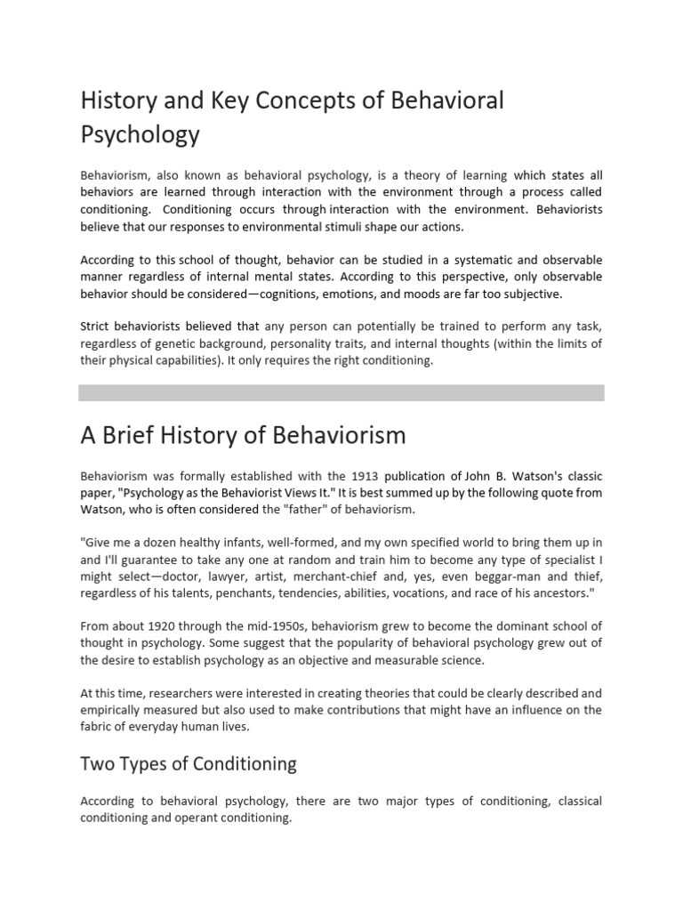 Behaviorism | PDF