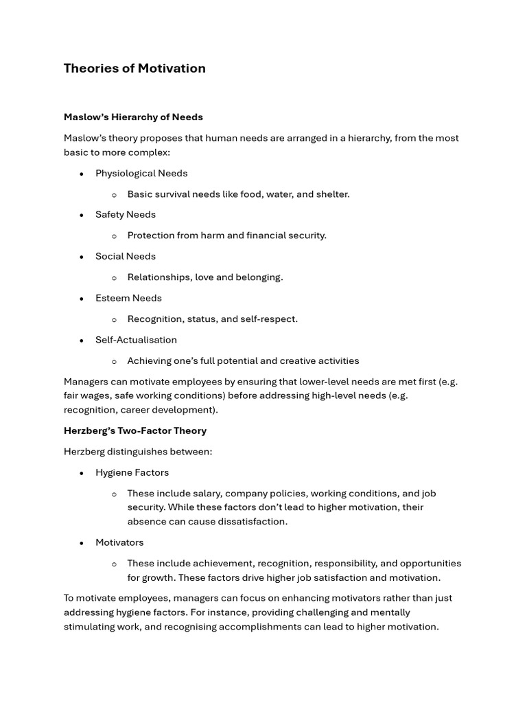 Theories of Motivation | PDF | Motivational | Motivation