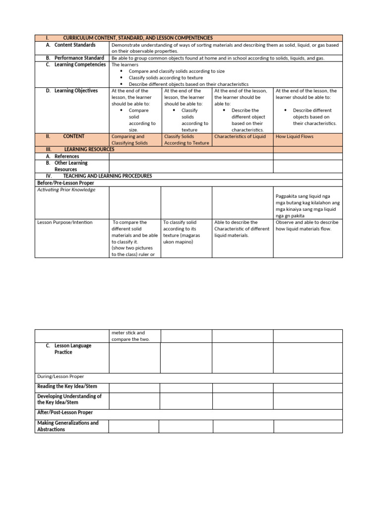 Lesson Plan Grade 3 Science | PDF