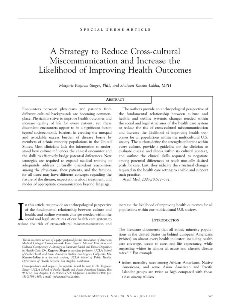 A Strategy To Reduce Cross-Cultural Miscommunication and Increase The ...