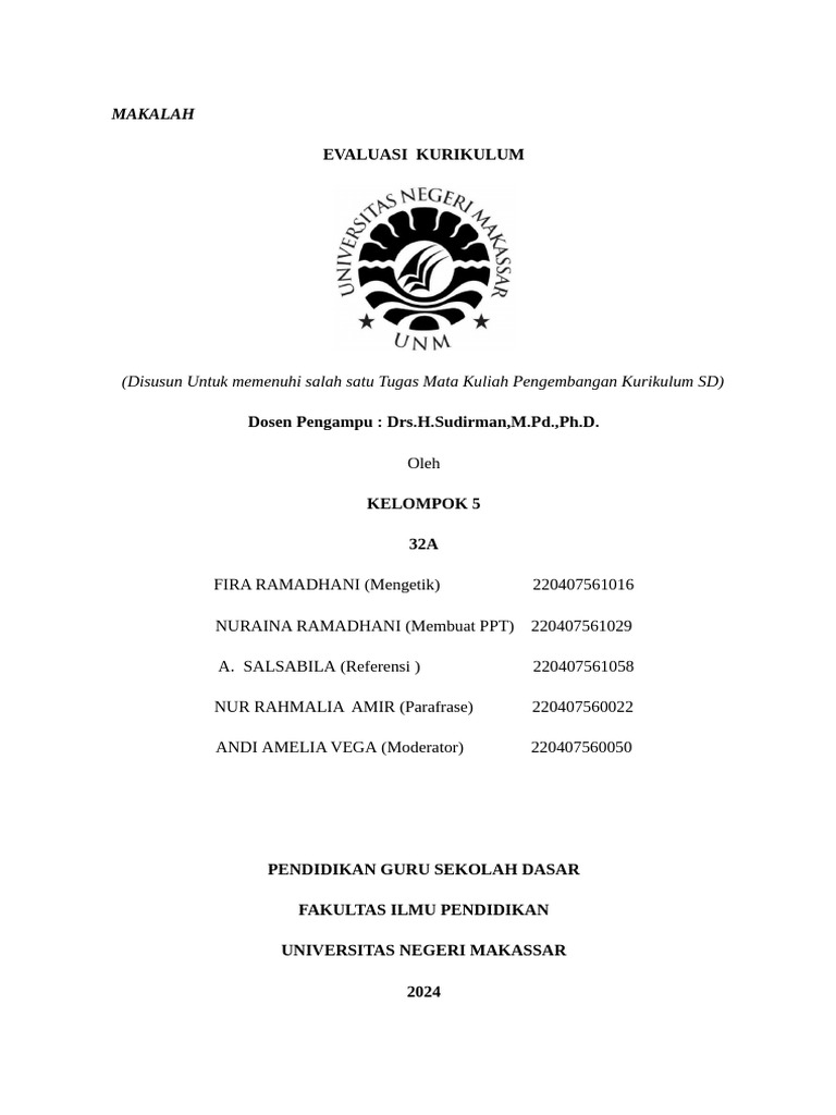 KLP 5 Evaluasi Kurikulum | PDF