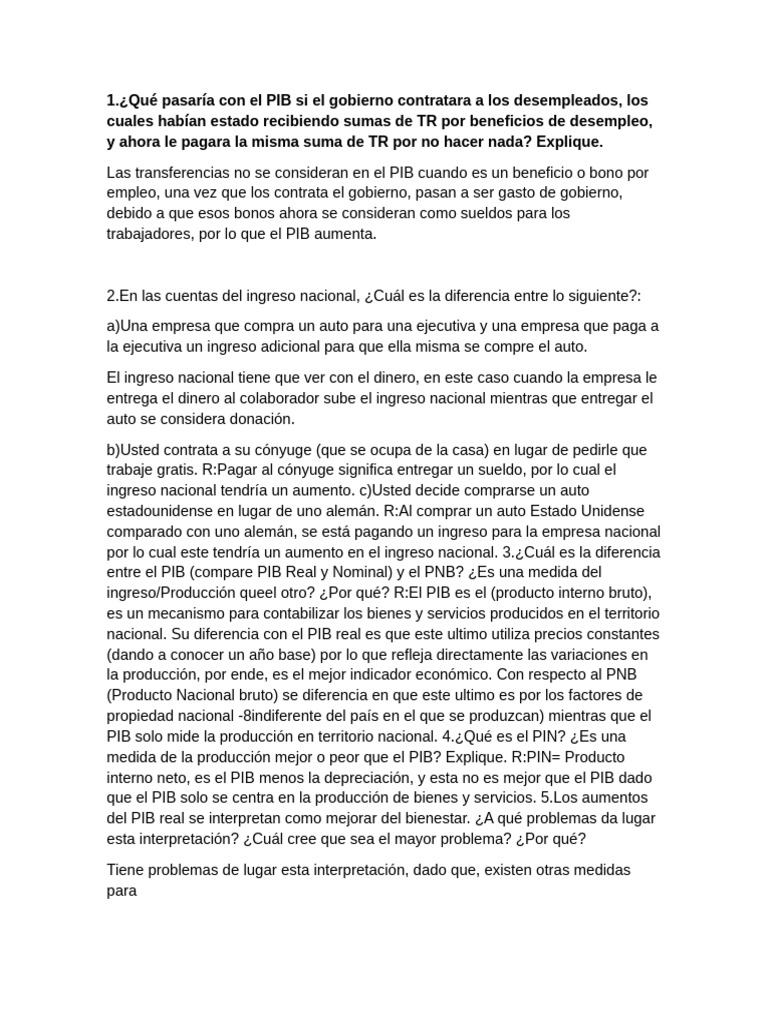 Macroeconomia Act 2 Cuestionario Del Cap 2 | PDF