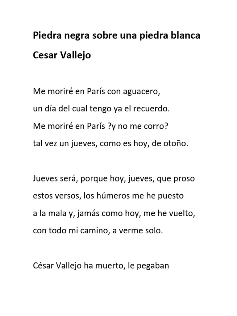 Piedra Negra Sobre Una Piedra Blanca | PDF