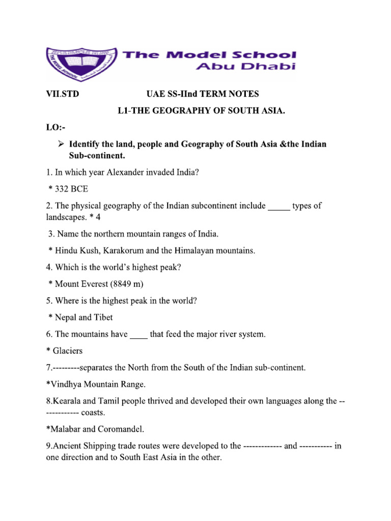 Geography of South Asia | PDF