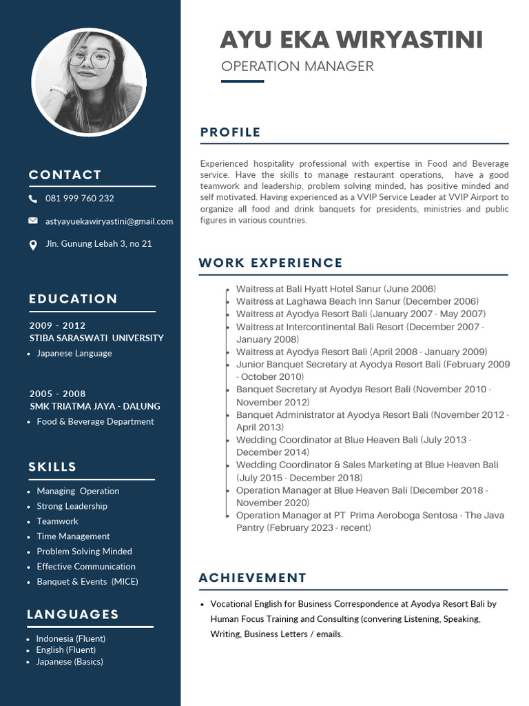 CV - Ayu Eka Wiryastini - FBM | PDF