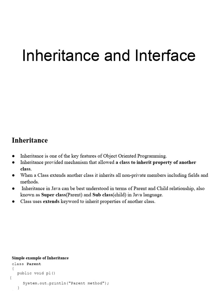 Unit 2 Inheritance and Interface | PDF