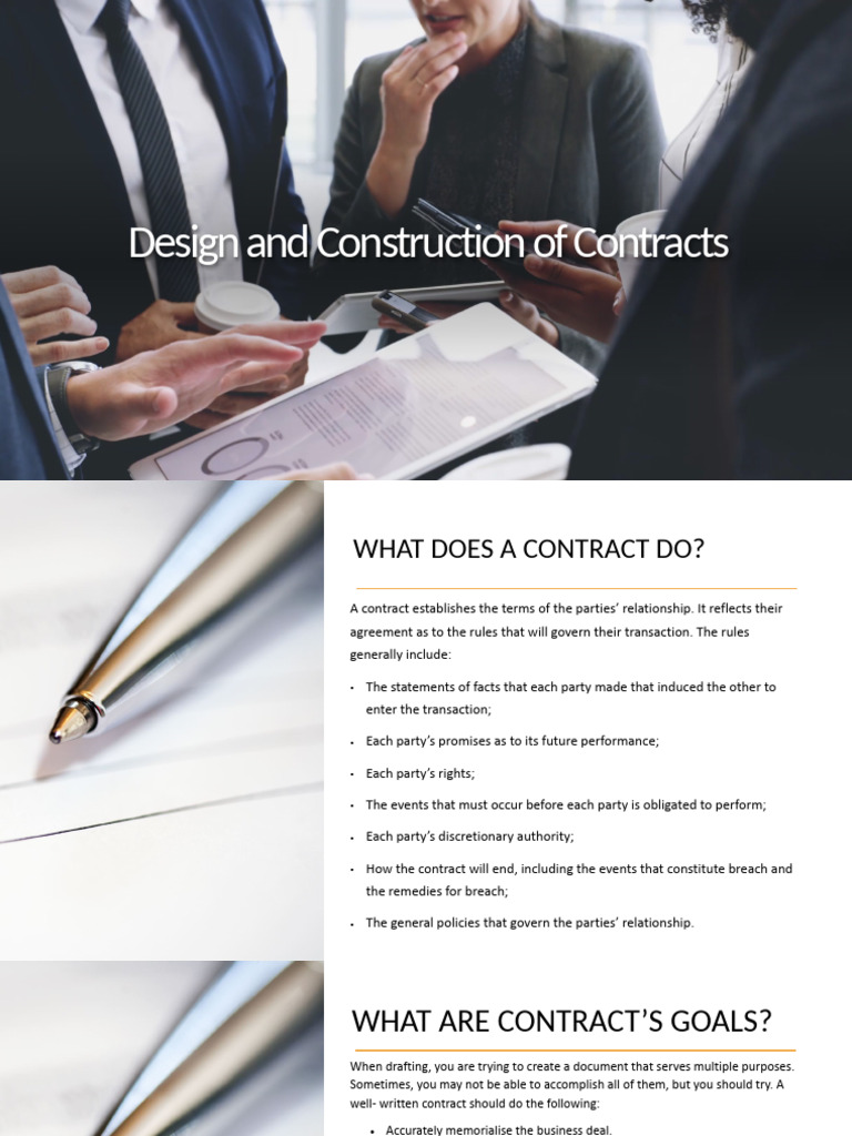Design and Construction of Contracts | PDF