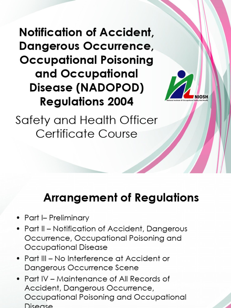 NIOSH SHO 09-NADAPOD Regulations-1 | PDF