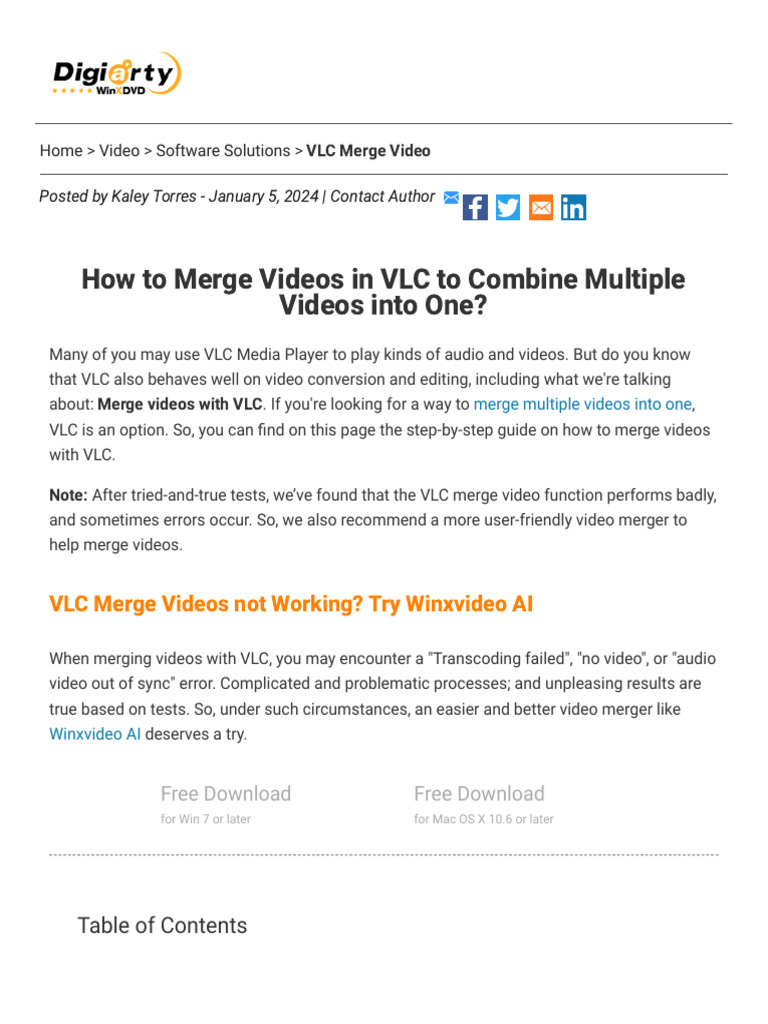 VLC Video Merging Guide | PDF | Computing | Multimedia