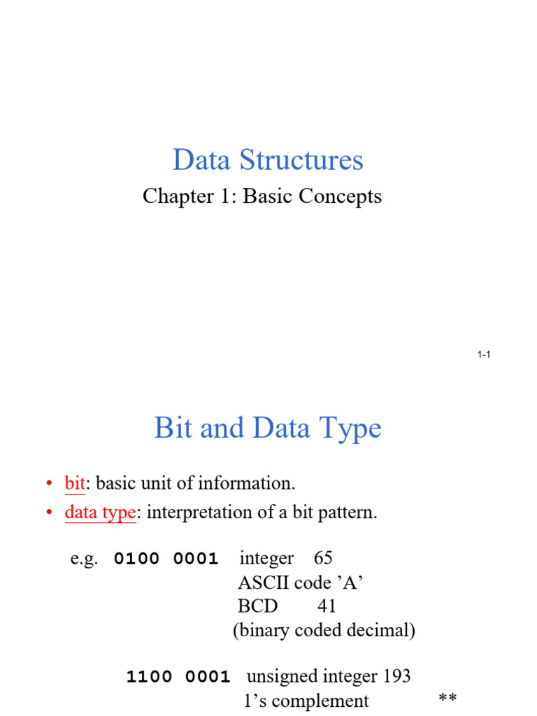 Data Structures: Chapter 1: Basic Concepts | PDF