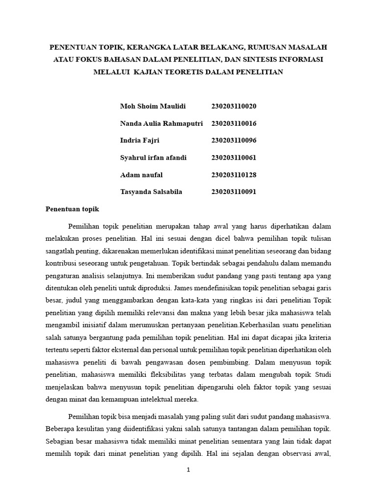 Metpen - Kelompok 1 | PDF