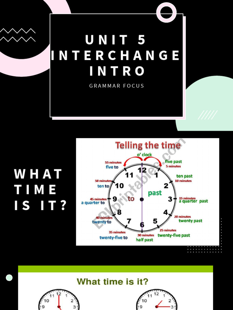 What Time Is It Grammar Focus | PDF