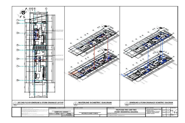 Second Floor Sewerline & Storm Drainage Layout Sewerline & Storm ...