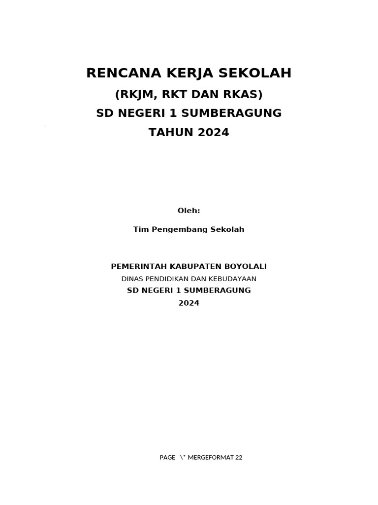 Perencanaan Program Kerja KS 2024 | PDF