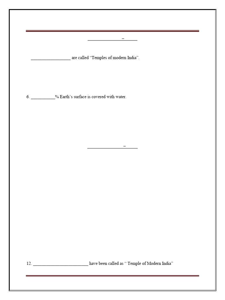 CBSE Class 8 SST Worksheet - NATURAL RESOURCE - WATER | PDF