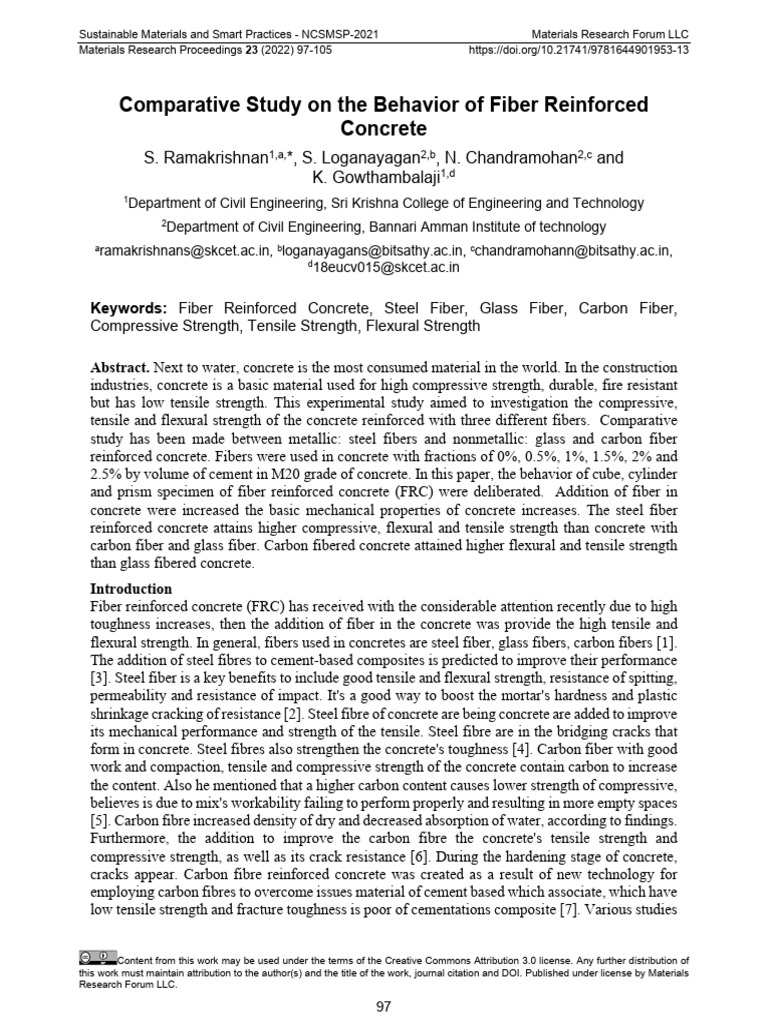 Comparative Study On The Behavior of Fiber Reinfor | PDF
