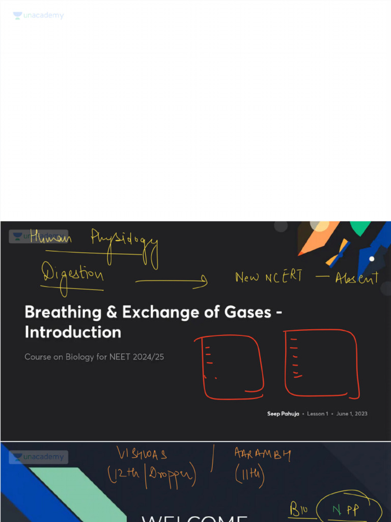 Breathing Exchange of Gases Introduction With Anno | PDF