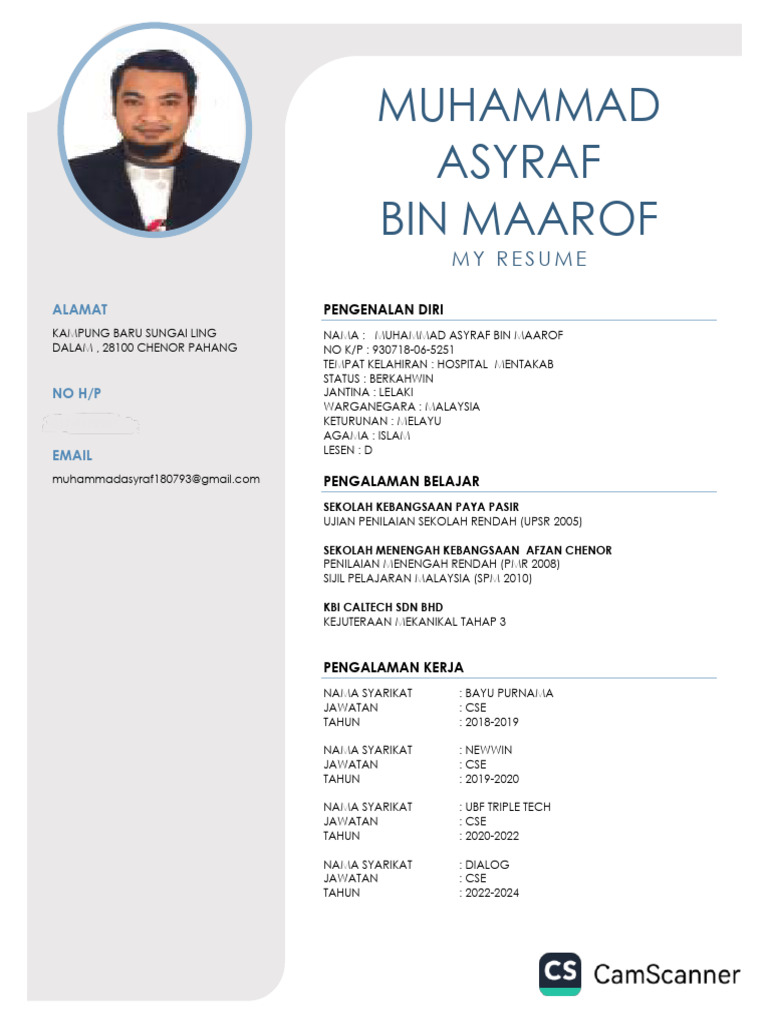Resume Muhammad Asyraf | PDF