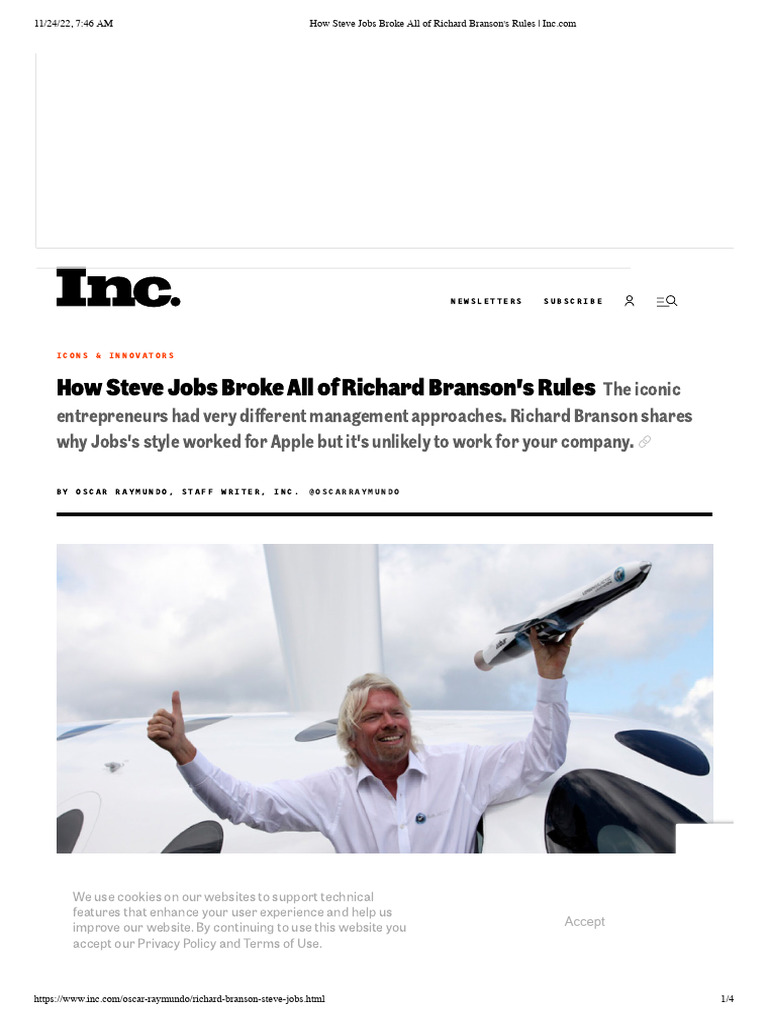 How Steve Jobs Broke All of Richard Branson's Rules | PDF | Steve Jobs ...