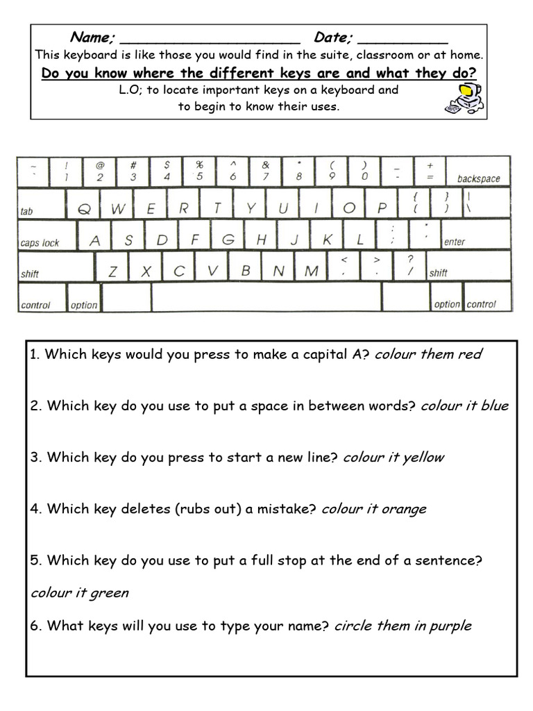 ICT Keyboard Assessment | PDF