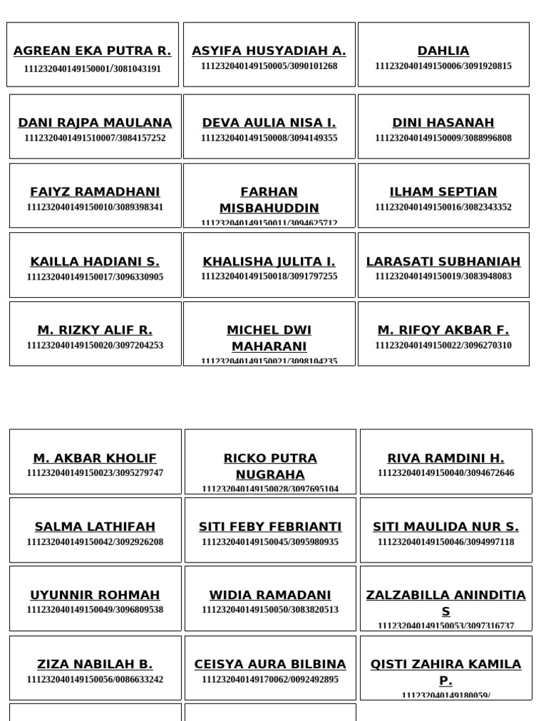 Nama Depan Rapot | PDF